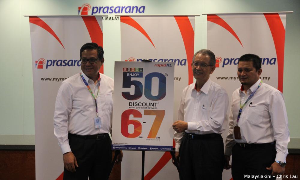 Diskaun 50% boleh dilanjut di luar waktu puncak, kata Prasarana