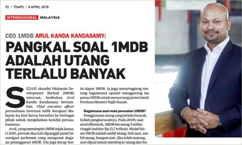 Arul Kanda explains 1MDB-Jho Low ties in Tempo interview