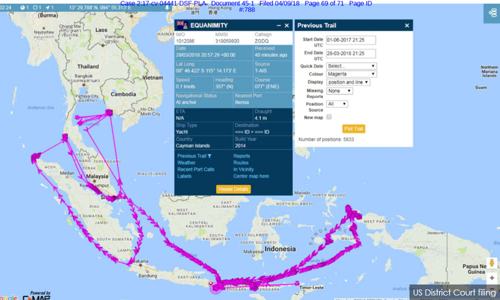 Equanimity entered M'sian waters last year, court documents show