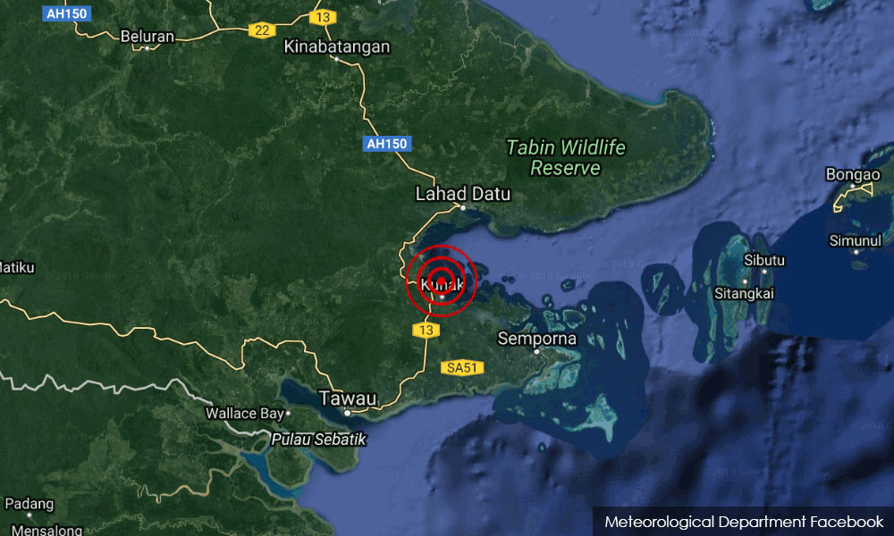 Penduduk Kunak, Lahad Datu rasai dua kali gegaran